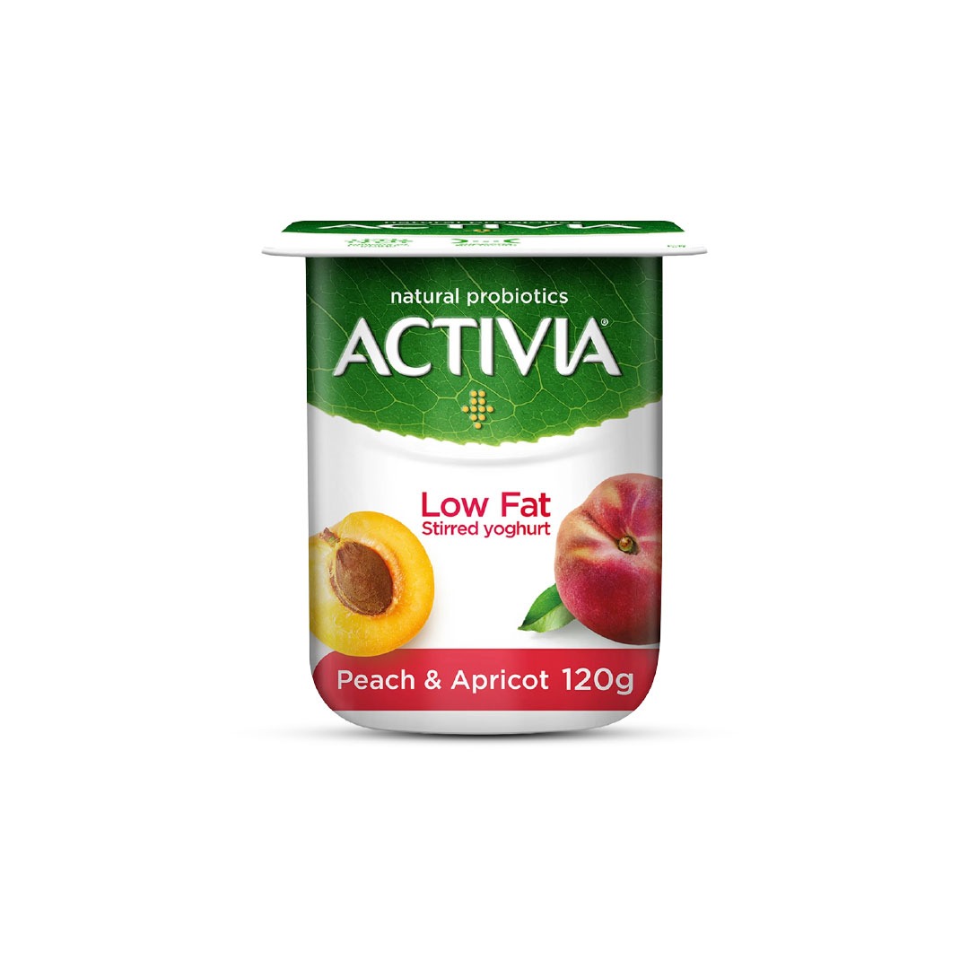 ACTIVIA YOGHURT PEACH-APRICOT LOW FAT 120GM Online | Waynik By Safco