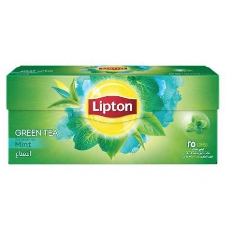 LIPTON GREEN TEA MINT, 25 TEABAGS Online | Waynik By Safco
