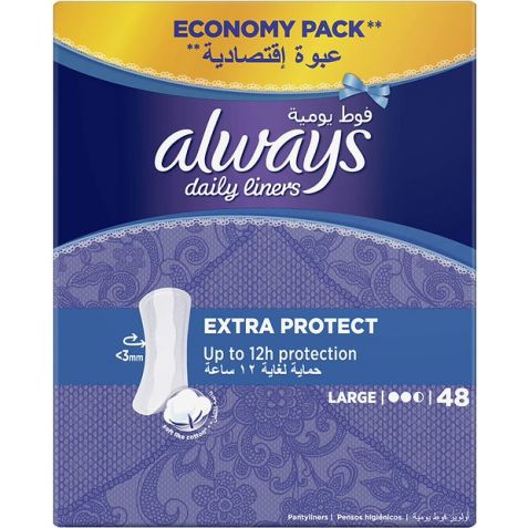 ALWAYS DAILY LINERS EXTRA PROTECT 48 COUNT Online | Waynik By Safco