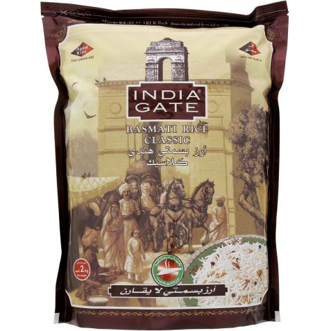 INDIA GATE CLASSIC BASMATI WHITE RICE 2KG Online | Waynik By Safco