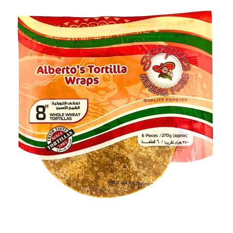 SENOR PEPE'S FLOUR TORTILAS 8'' WHOLE WHEAT (DRY) 6PCS