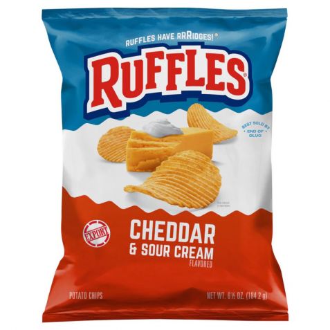 Ruffles Cheddar & Sour Cream Flavored Potato Chips 6.5OZ|Waynik