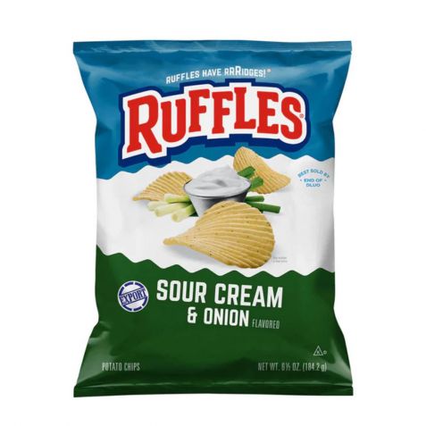 Ruffles Sour Cream & Onion Flavored Potato Chips 6.5OZ|Waynik