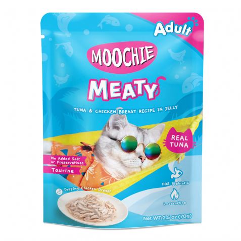 Moochie Cat Food Tuna & Chicken Breast Recipe in Jelly Pouch 12 x 70g