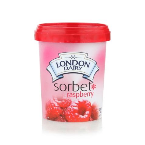 LONDON DAIRY RASPBERRY SORBET ICE CREAM 500ML Waynik By Safco