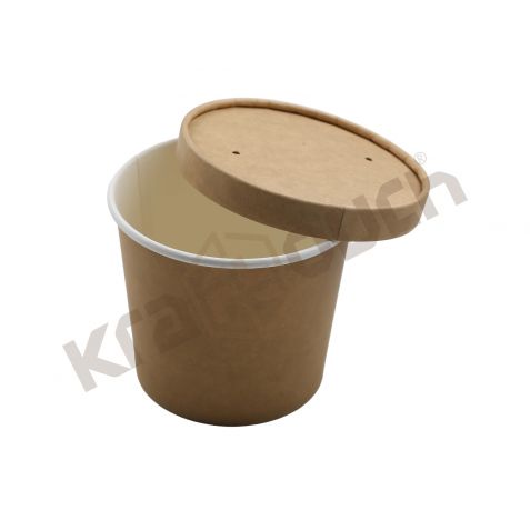 KRAFT CURRY CONTAINER 720 MLÃ‚ / WITH KRAFT PAPER LID 1X500