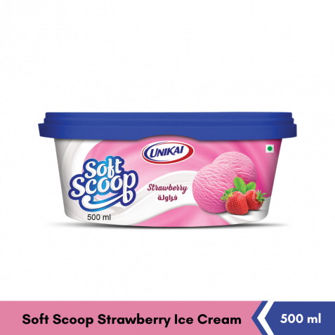 UNIKAI SOFT SCOOP STRAWBERRY ICE CREAM 500ML Online | Waynik By Safco