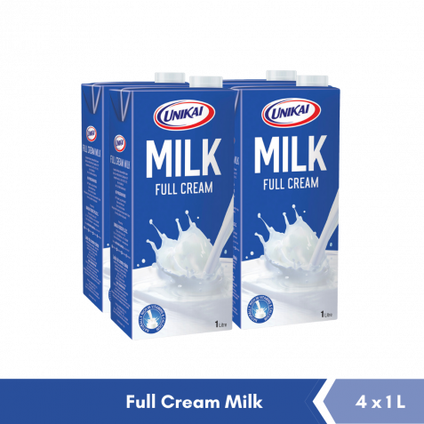 UNIKAI UHT FULL CREAM MILK 4X1LTR