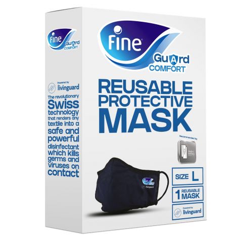 FINE GUARD COMFORT ADULT FACE MASK WITH VIRUS-KILLING LIVINGUARD ...