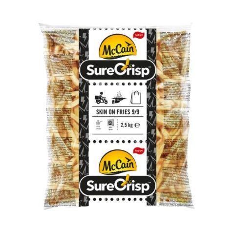 MCCAIN SURE CRISP FRIES 9/9 MM SKIN ON 2.5KG Waynik By Safco