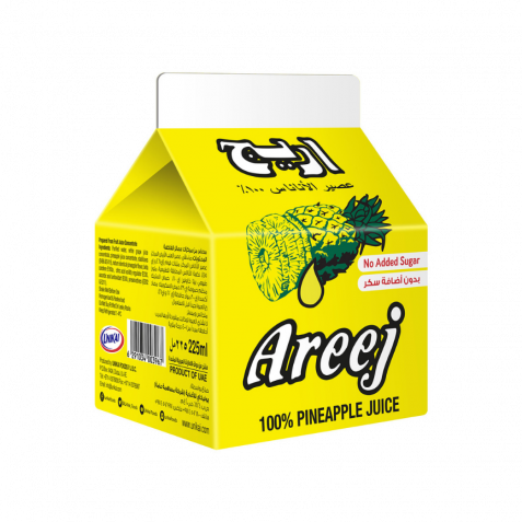 AREEJ 100% PINEAPPLE JUICE -NO SUGAR 225ML Online | Waynik By Safco
