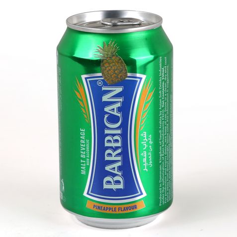 BARBICAN PINEAPPLE FLAVOURED MALT BEVERAGE CAN 330 ML