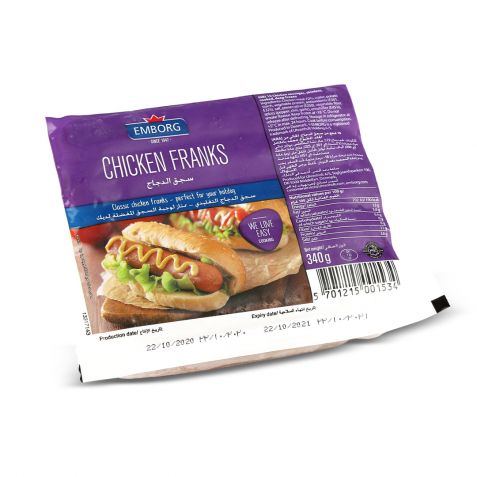 EMBORG CHICKEN FRANKS 340 GM Online | Waynik By Safco
