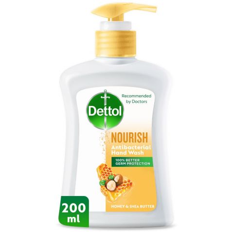 DETTOL NOURISH ANTI-BACTERIAL LIQUID HAND WASH HONEY & SHEA BUTTER 200ML