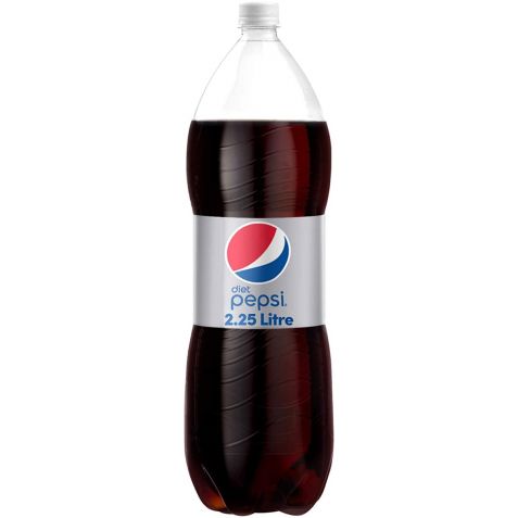 PEPSI DIET CARBONATED SOFT DRINK, PLASTIC BOTTLE, 2.25LTR