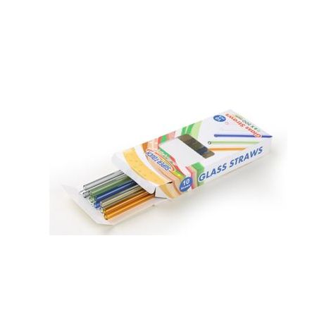 SUPER TOUCH STRAIGHT GLASS STRAWS MIX COLOR 8X200MM Waynik By Safco