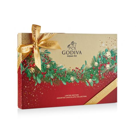 GODIVA HOLIDAY GIFT BOX ASSORTED CHOCOLATES 24 PC Waynik By Safco
