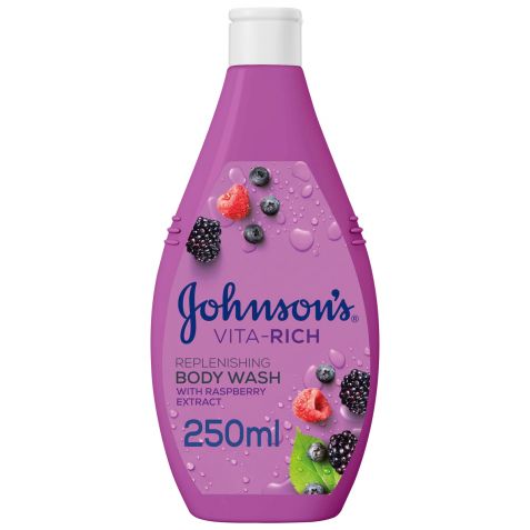 JOHNSON'S VITA RICH REPLENISHING BODY WASH RASPBERRY 250ML