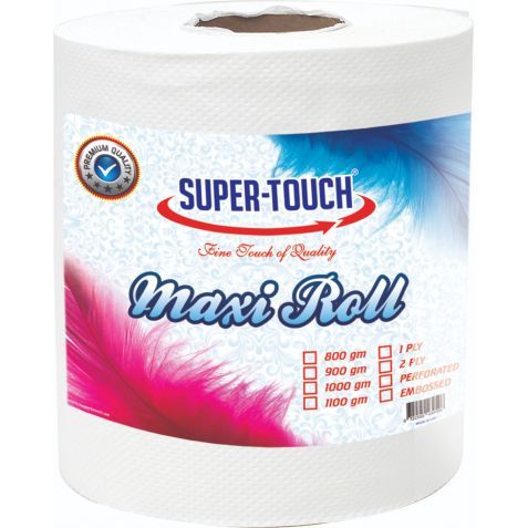 SUPER TOUCH-MAXI ROLL 2 PLY IN POLY BAG- 800GM 1X6 Waynik By Safco