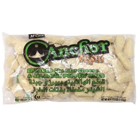 MCCAIN ANCHOR BREADED CHEDDAR CHEESE & JALAPENO POPPERS 6X2.5LB