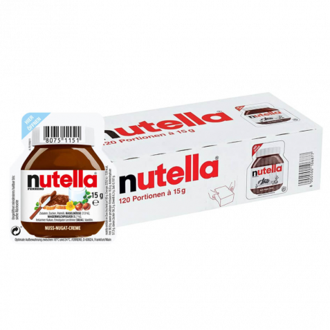 NUTELLA HAZELNUT CHOCOLATE SPREAD PORTION 120X15GM Waynik By Safco