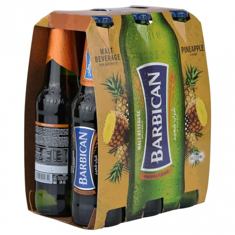 BARBICAN PINEAPPLE FLAVOURED MALT BEVERAGE GLASS 6X325ML