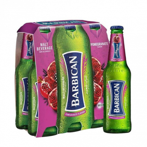 BARBICAN POMEGRANATE FLAVOURED MALT BEVERAGE GLASS 6X325ML