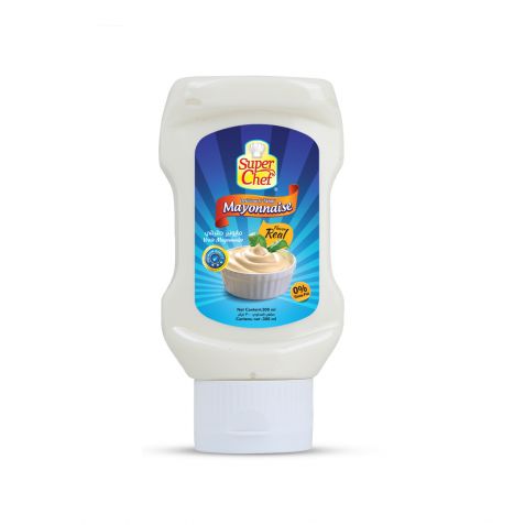 SUPER CHEF REAL MAYONNAISE TOP DOWN SQUEEZY BOTTLE 24X300ML
