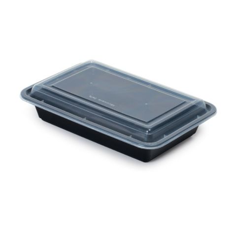 SUPER TOUCH HD MICRO CONTAINER RECTANGULAR BLACK 58OZ (RE58)W/LID 1X150