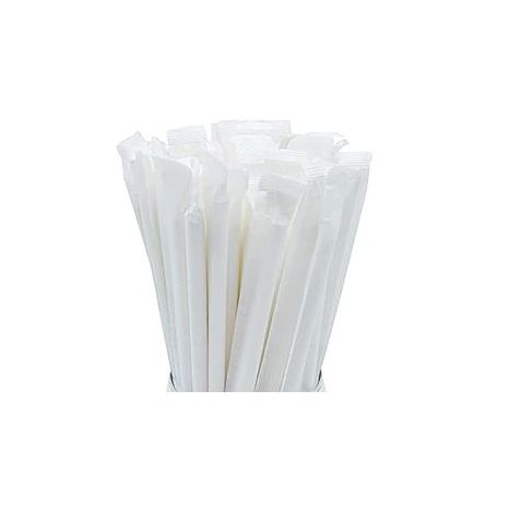 SUPER TOUCH WRAPPED PAPER STRAW WHITE 197MM Online | Waynik By Safco