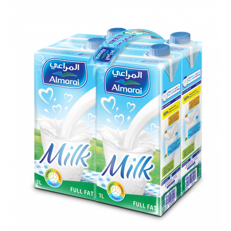 ALMARAI UHT MILK WITH VITAMIN FULL FAT 4X1LTR Waynik By Safco