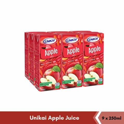 UNIKAI UHT APPLE JUICE 9X250ML Online | Waynik By Safco
