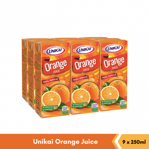UNIKAI UHT ORANGE JUICE 9X250ML Online | Waynik By Safco