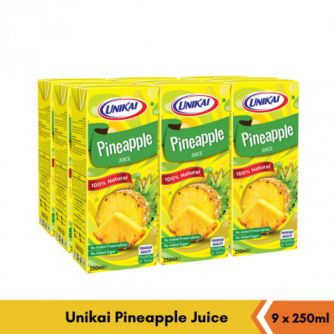 UNIKAI UHT PINEAPPLE JUICE 9X250ML Online | Waynik By Safco