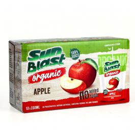 SUNBLAST ORGANIC APPLE JUICE 10X200ML|Waynik By Safco