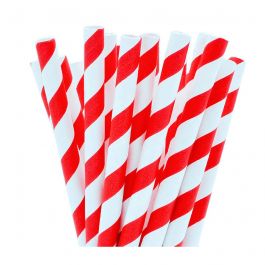SUPER TOUCH-PAPER STRAW RED STRIPE 8 X 197 MM Waynik By Safco