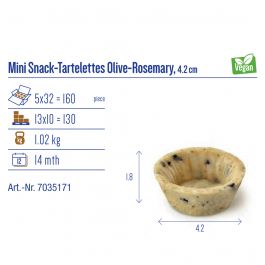 HUG TARTELETTES MINI SNACK OLIVE/ROSEMARY 4.2CM Waynik By Safco