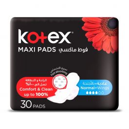 KOTEX MAXI PADS NORMAL WITH WINGS 30 SANITARY PADS Waynik By Safco