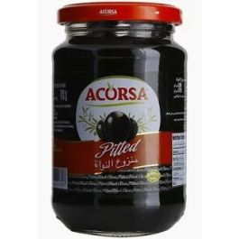 ACORSA BLACK PITTED OLIVES 350GM Online |Waynik by Safco
