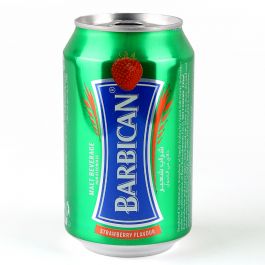 BARBICAN STRAWBERRY FLAVOURED MALT BEVERAGE CAN 330 ML