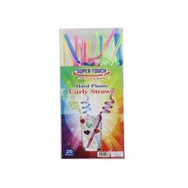 SUPER TOUCH CURLY PLASTIC STRAWS MIX COLOR 5X250MM Waynik By Safco
