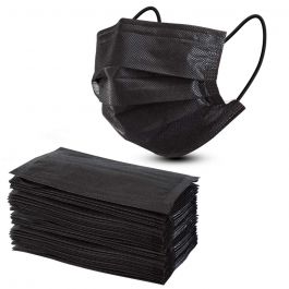 FACE MASK W/EAR LOOP - BLACK, 50 PCS Online | Waynik By Safco