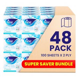 FACIALTISSUE FINE CUBIC SHEET100S 1X48