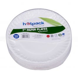 Hotpack- paper plate 7â€ - 100pcs Online | Waynik By Safco