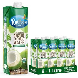 RUBICON 100% NATURAL ORGANIC COCONUT WATER 8X1LTR Waynik By Safco