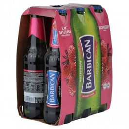 BARBICAN RASPBERRY FLAVOURED MALT BEVERAGE GLASS 6X325ML