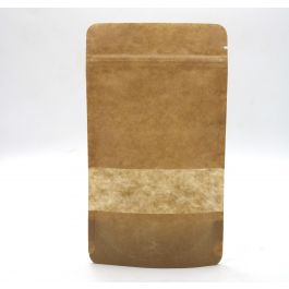 KRAFT STAND-UP POUCH W/WINDOW(S) 15X10X3CM 1X1000PC Waynik By Safco