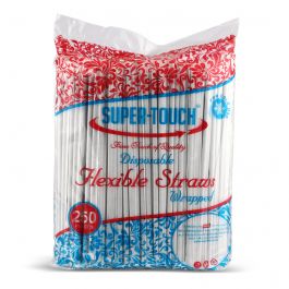 SUPER TOUCH FLEXIBLE STRAW BLACK INDIVIDUAL WRAPED 6MM 40X250
