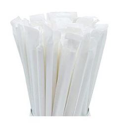 SUPER TOUCH WRAPPED PAPER STRAW WHITE 8 X197 MM Waynik By Safco