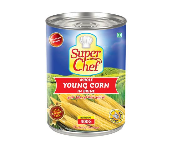 SUPER CHEF YOUNG CORN IN CAN 425GM Online | Waynik By Safco